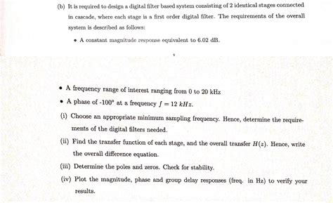 it is required to design a digital filter based