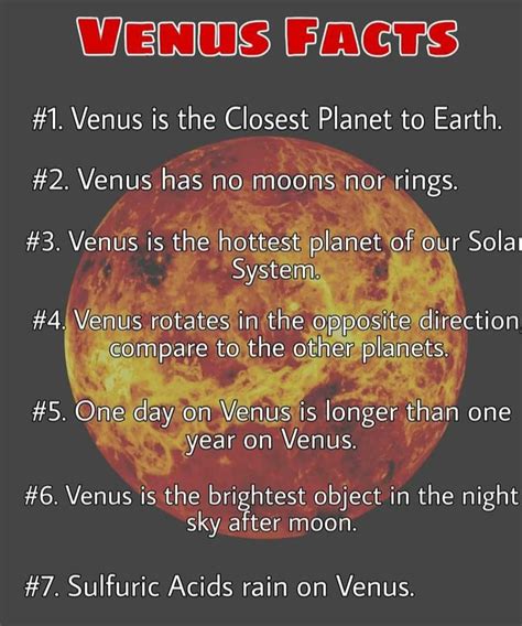 7 Facts About Venus Venus Planet Facts Venus Facts Interesting