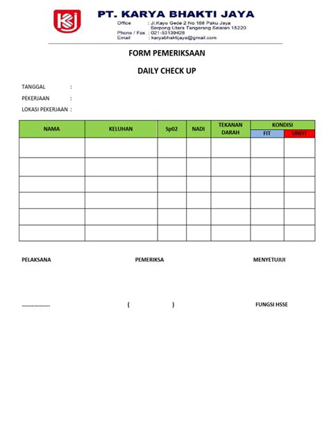 Form Pemeriksaan Dcu Pdf