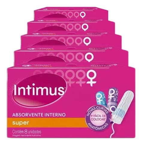 Absorvente Interno Intimus Super 8 Unidades Kit Com 5 Caixas | MercadoLivre