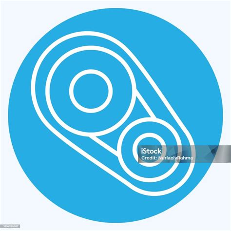아이콘 타이밍 벨트 자동차 부품 기호와 관련이 있습니다 파란 눈 스타일 심플한 디자인 편집 가능 간단한 일러스트레이션 교통에