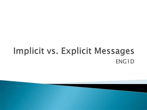 Implicit And Explicit Messages