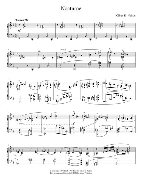 Nocturne Sheet Music For Piano Solo