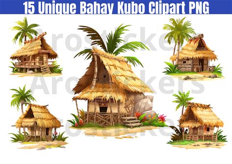 Bahay Kubo Philippines Clipart Png Pack Of 15 Digital Download Etsy