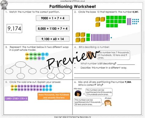 Partitioning Year 4 Teaching Resources