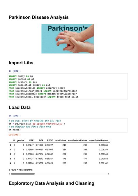 Solution Parkinson Disease Jupyter Notebook Studypool