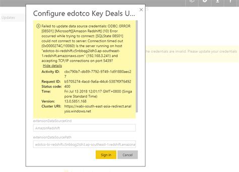 Connection To Redshift After Publish Power Bi Work Microsoft Fabric Community