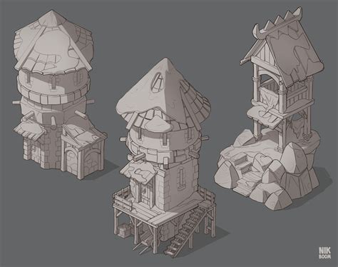 Isometric Environment Sketches Prop Render By Nikita Bufatin