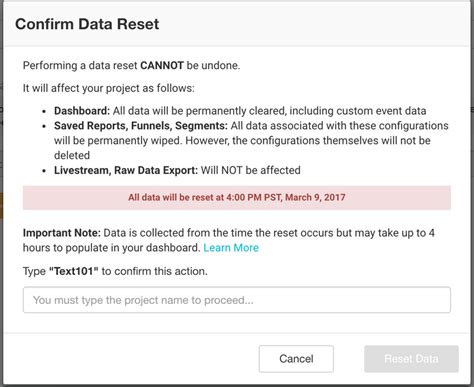 Unity Manual Data Reset