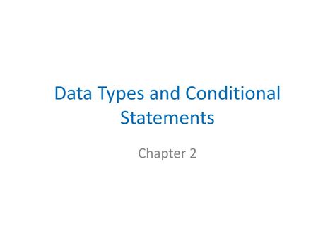 PPT Data Types And Conditional Statements PowerPoint Presentation Free Download ID