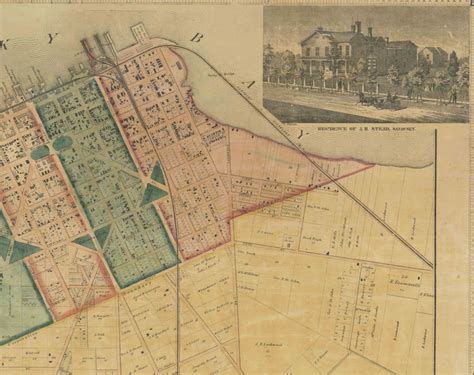 Erie And Part Of Ottawa County Ohio 1863 Old Wall Map Reprint With
