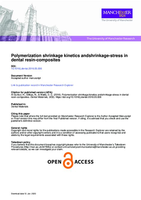 Pdf Polymerization Shrinkage Kinetics And Shrinkage Stress In Dental Resin Composites