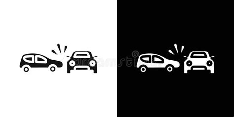 Car Side Crash Icon Flat Vector Set Outline Stock Vector Illustration Of Side Transportation