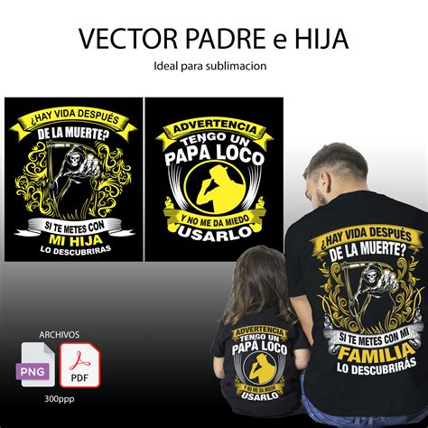Vector Padre E Hija T Shirt Cesar Benegas Hotmart