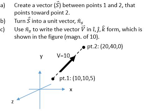 Solved Create A Vector S Between Points And That Chegg Com