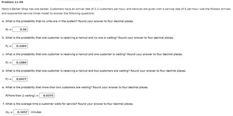 Solved Problem 11 09and Exponential Service Times Model To