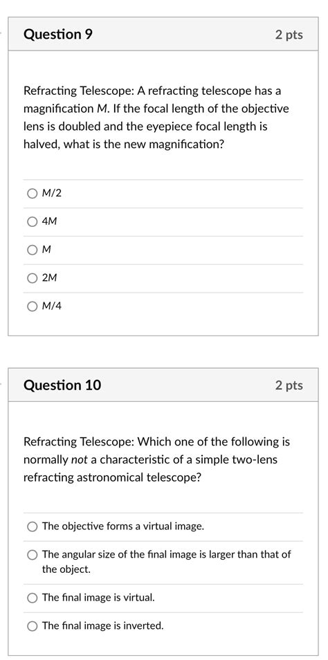 solved refracting telescope a refracting telescope has a