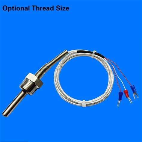 Pt100 Temperature Sensor Thermocouple Probe Sensor Meter Stainless Steel Probe 50mm Length 45