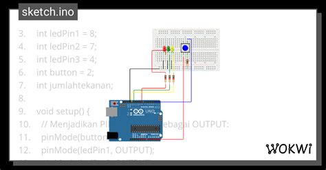 Led Lampu Merah Wokwi Esp32 Stm32 Arduino Simulator