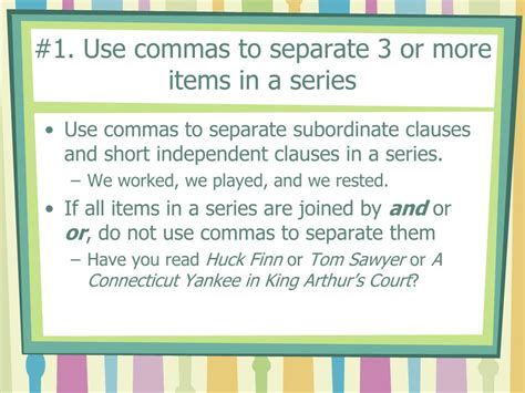 PPT Comma Rules PowerPoint Presentation Free Download ID 2077294