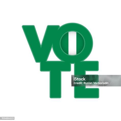 투표 기호 엽서 포스터 나이지리아 국기가 있는 배너입니다 벡터 일러스트 레이 션입니다 개념에 대한 스톡 벡터 아트 및 기타 이미지 Istock