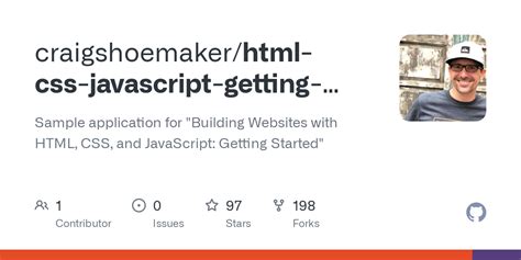 GitHub Craigshoemaker Html Css Javascript Getting Started Sample Application For Building