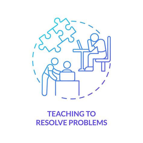 teaching to resolve problems blue gradient concept icon bringing up