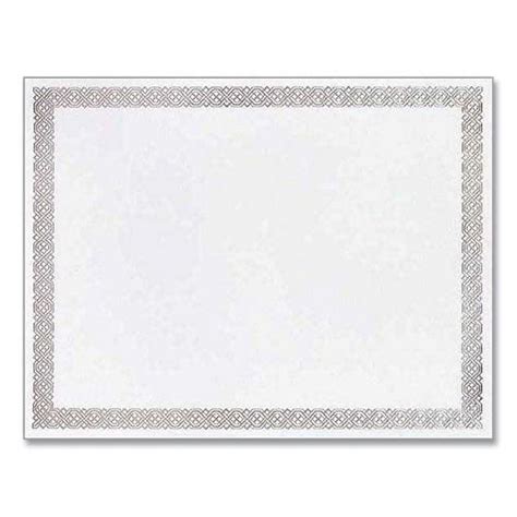 Foil Border Certificates 85 X 11 Ivorysilver Braided With Silver