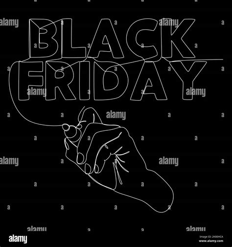One Continuous Line Of Black Friday Word Written By With Felt Tip Pen