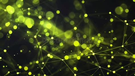 Abstract Green Network Background Digital Connection Technology Concept Futuristic Plexus