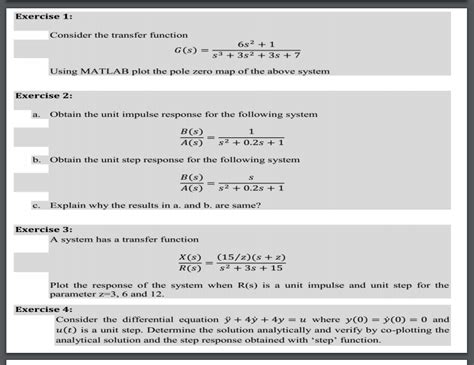 Solved Consider The Transfer Function Gs 6s2 1s3