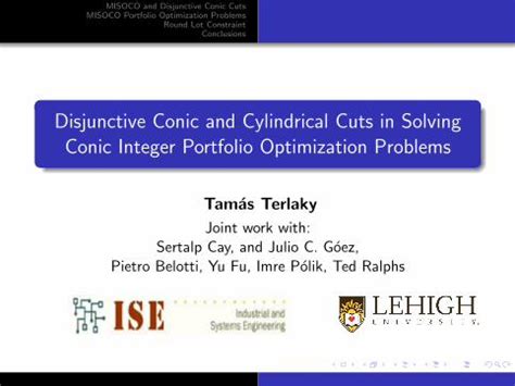 PDF Disjunctive Conic And Cylindrical Cuts In Solving Conic Minlp Cheme Cmu Edu Papers