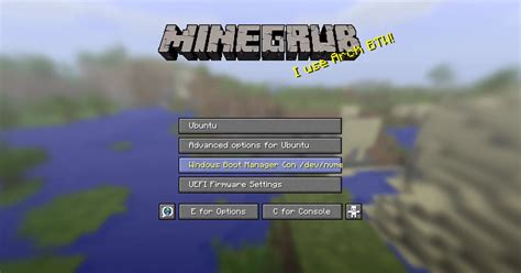 Install Minecraft Style Boot Menu Theme In Ubuntu Debian Linux Mint
