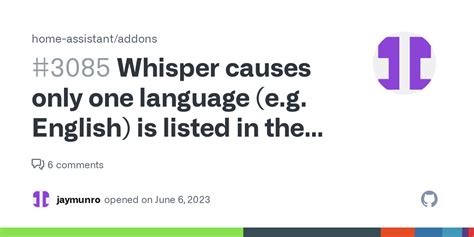Whisper Causes Only One Language Eg English Is Listed In The