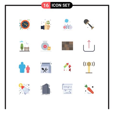 user interface pack of 16 basic flat colors of bench shovels game