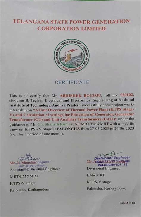 abhishek bogoju on linkedin project internship thermalpowerplant