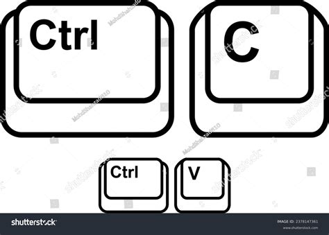 Ctrl C Ctrl V Botón De Vector De Stock Libre De Regalías 2378147361 Shutterstock