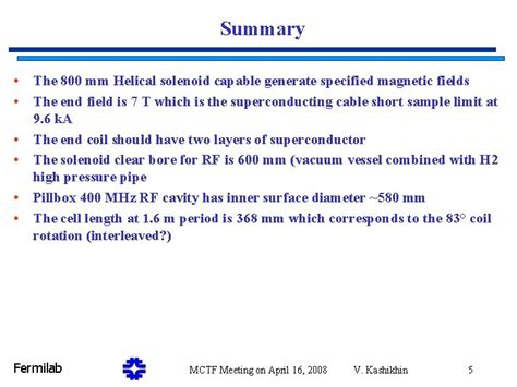 Helical Solenoid With 800 Mm Coil Diameter Fermilab