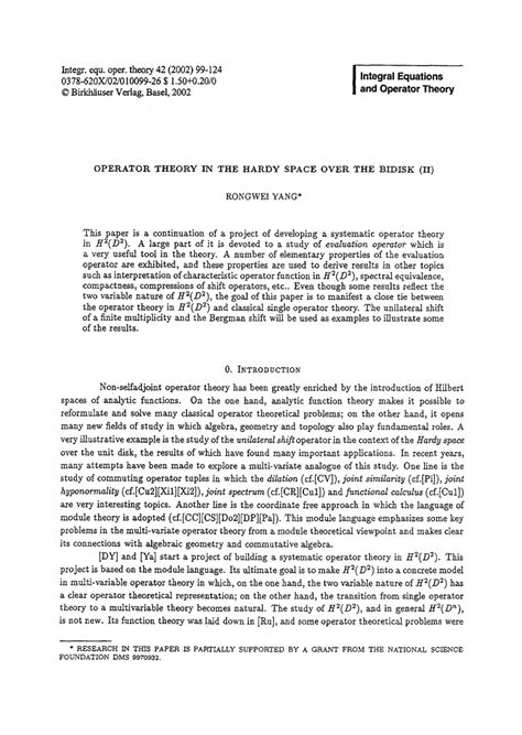 Pdf Operator Theory In The Hardy Space Over The Bidisk Ii
