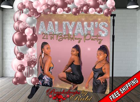 Birthday Backdrop Custom Photo Birthday Backdrop 21st Birthday Backd