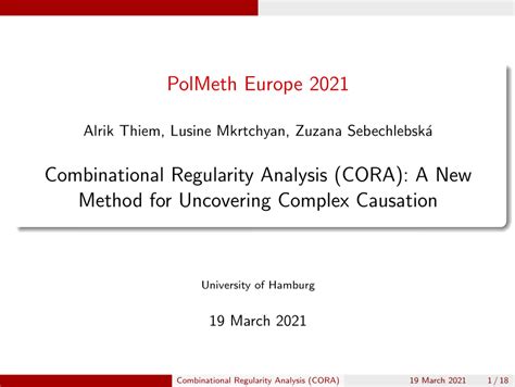 Pdf Combinational Regularity Analysis Cora A New Method For Uncovering Complex Causation