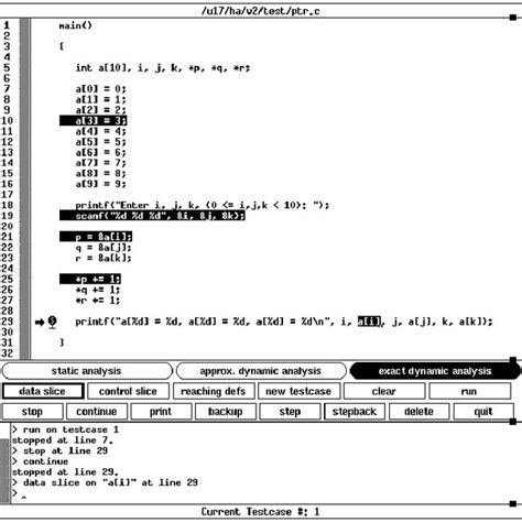 Dynamic Slice With Respect To Variable Area On Line 43 During The