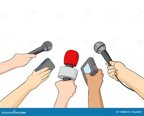 Cartoon Illustration Of Journalists Stock Illustration Illustration