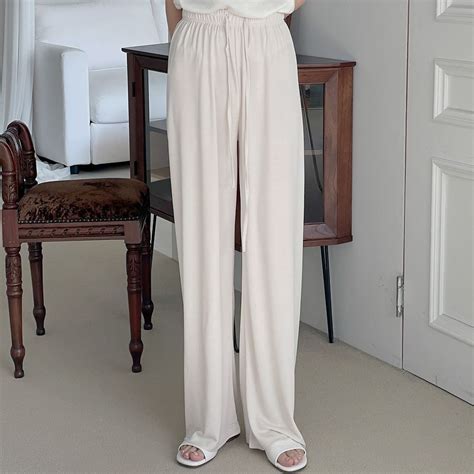 오늘출발 밴딩 세미 와이드 슬랙스 무지 팬츠 봄 여름 찰랑 냉장고 쿨링 츄리닝 롱 바지