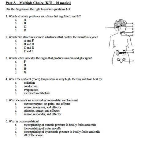 solved part a multiple choice k u 20 marks] use the