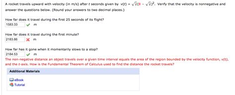 Solved A Rocket Travels Upward With Velocity In M S After