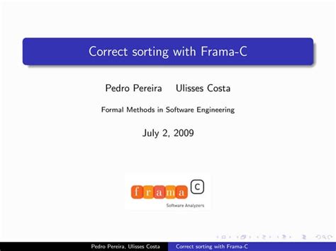 Correct Sorting With Frama C Pdf Programming Languages Computing