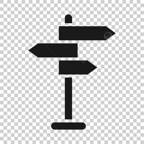 Flatstyle Road Signpost Icon On White Background Progress Direction Path Vector Progress