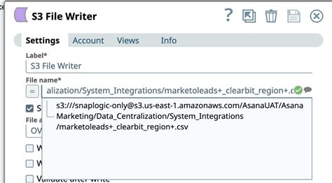 solved dynamic parameter file name in s3 snaplogic integration