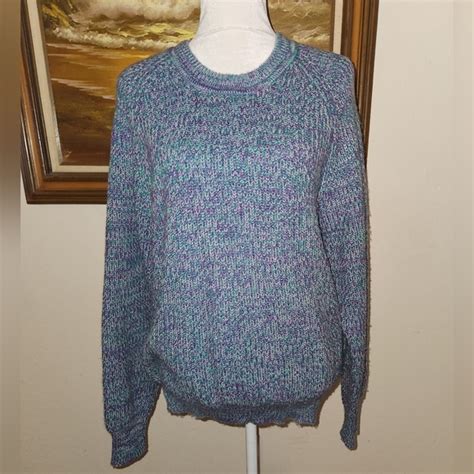 St Johns Bay Sweaters Vintage 98s 1990s Longsleeve Blue Purple